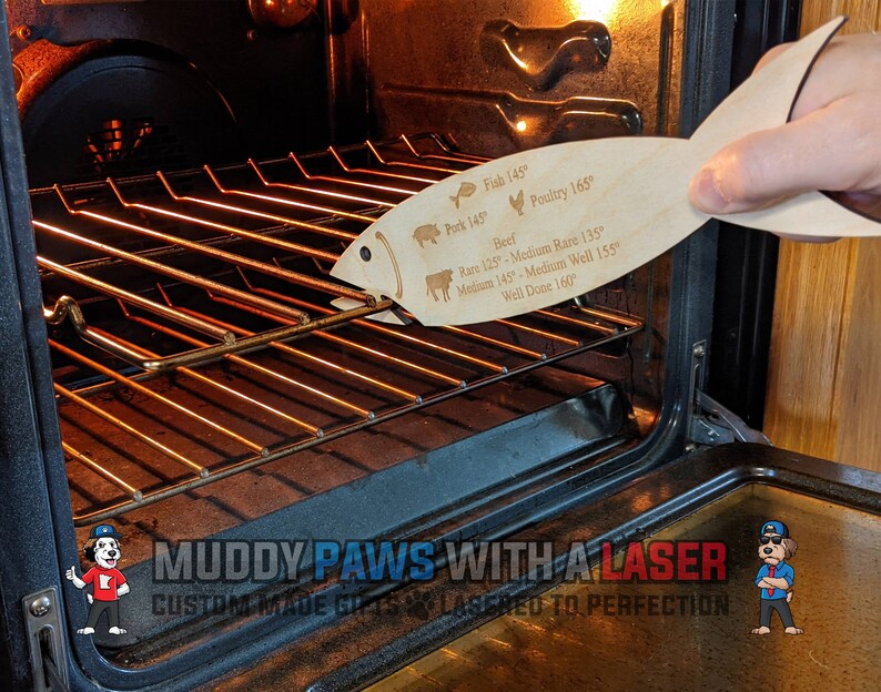 Oven Push/pull Rack Mover - Laser Engraved Safe Cooking Temp for Beef ...