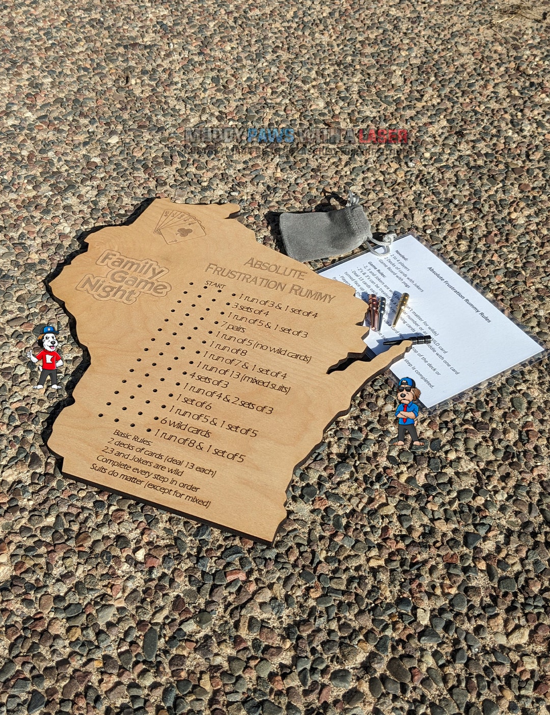 Wisconsin Absolute Frustration Rummy 2 to 4 Player Card Game - Family ...