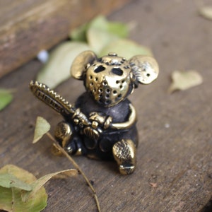 Miniature figure Jason Mouse collectible Thimble brass Bronze | Etsy