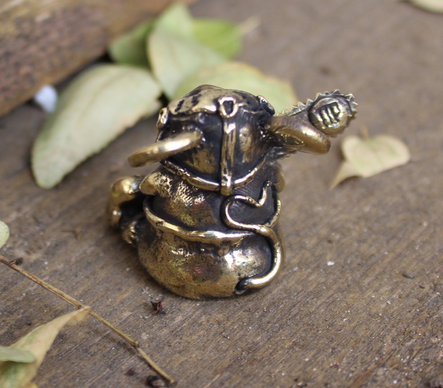 Miniature figure Jason Mouse collectible Thimble brass Bronze | Etsy