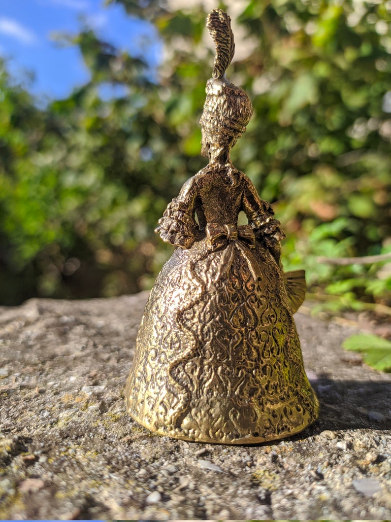 Figural Hand Bell Lady with a fan Vintage Style Collectible | Etsy
