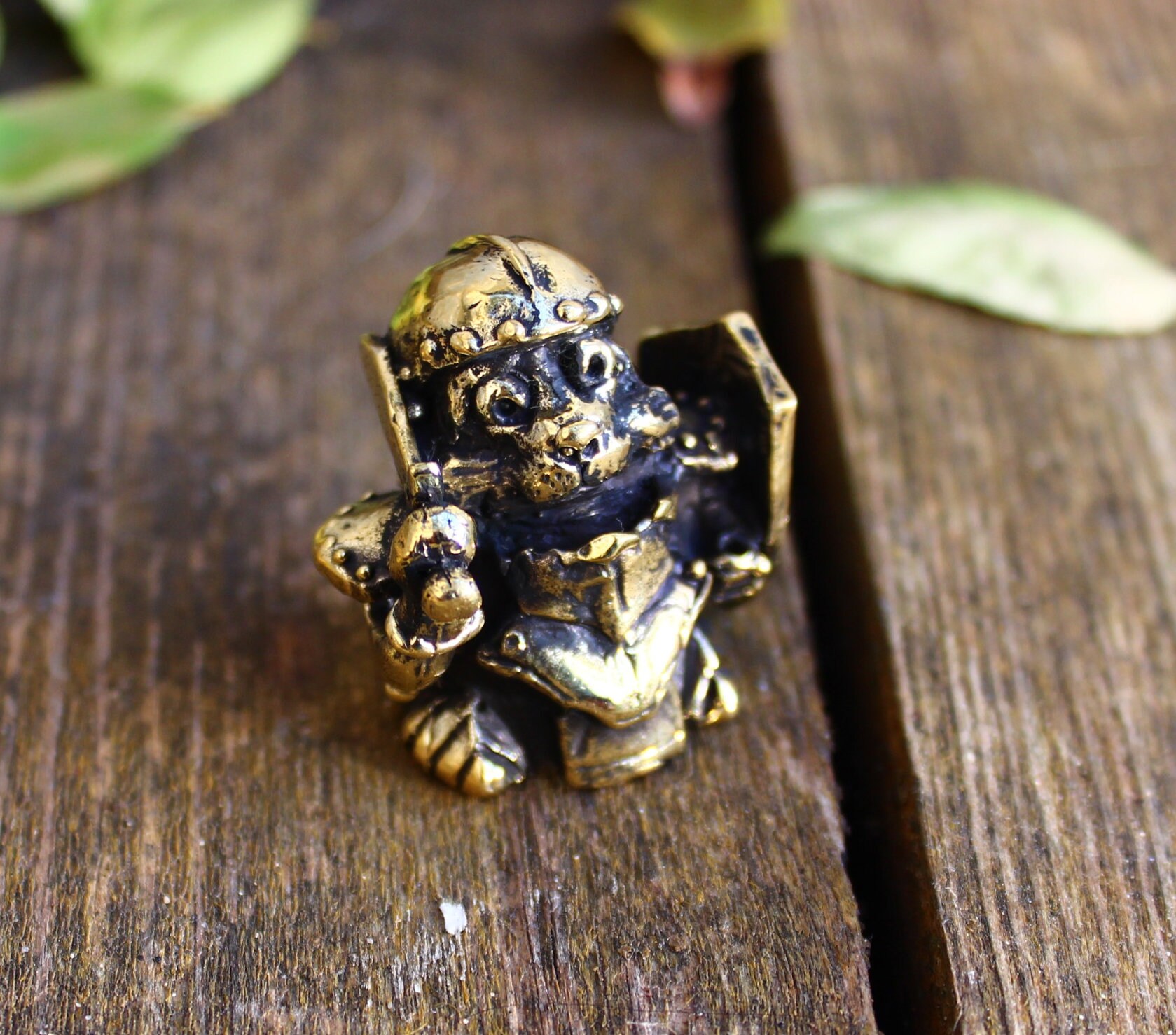 Miniatuur figuur Cat Knight collectible Vingerhoed koperen | Etsy