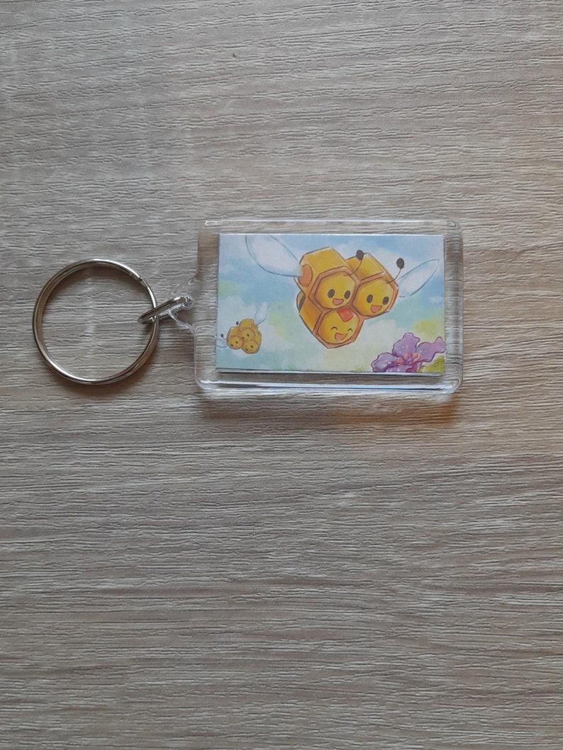 Pokémon Rectangle Keyring | Keychain Charm OOAK Handmade Fanart ...