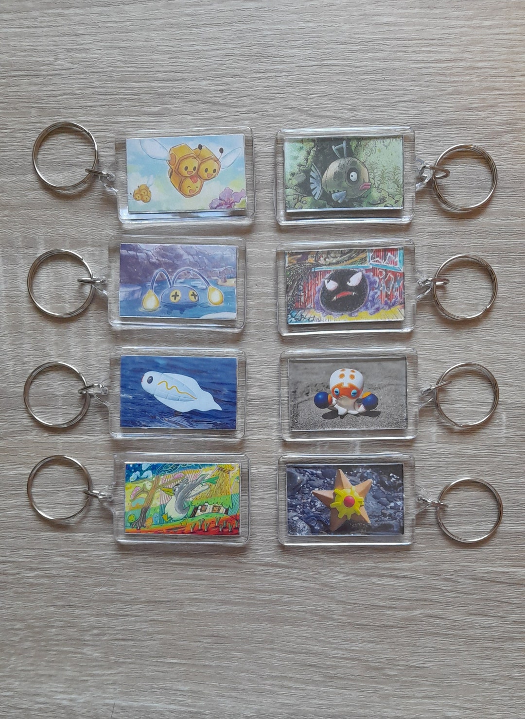 Pokémon Rectangle Keyring | Keychain Charm OOAK Handmade Fanart ...