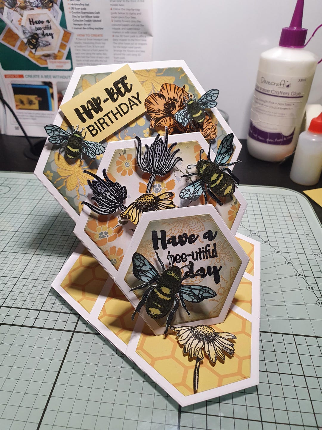 Hexagon Hap-bee Birthday Card - Etsy