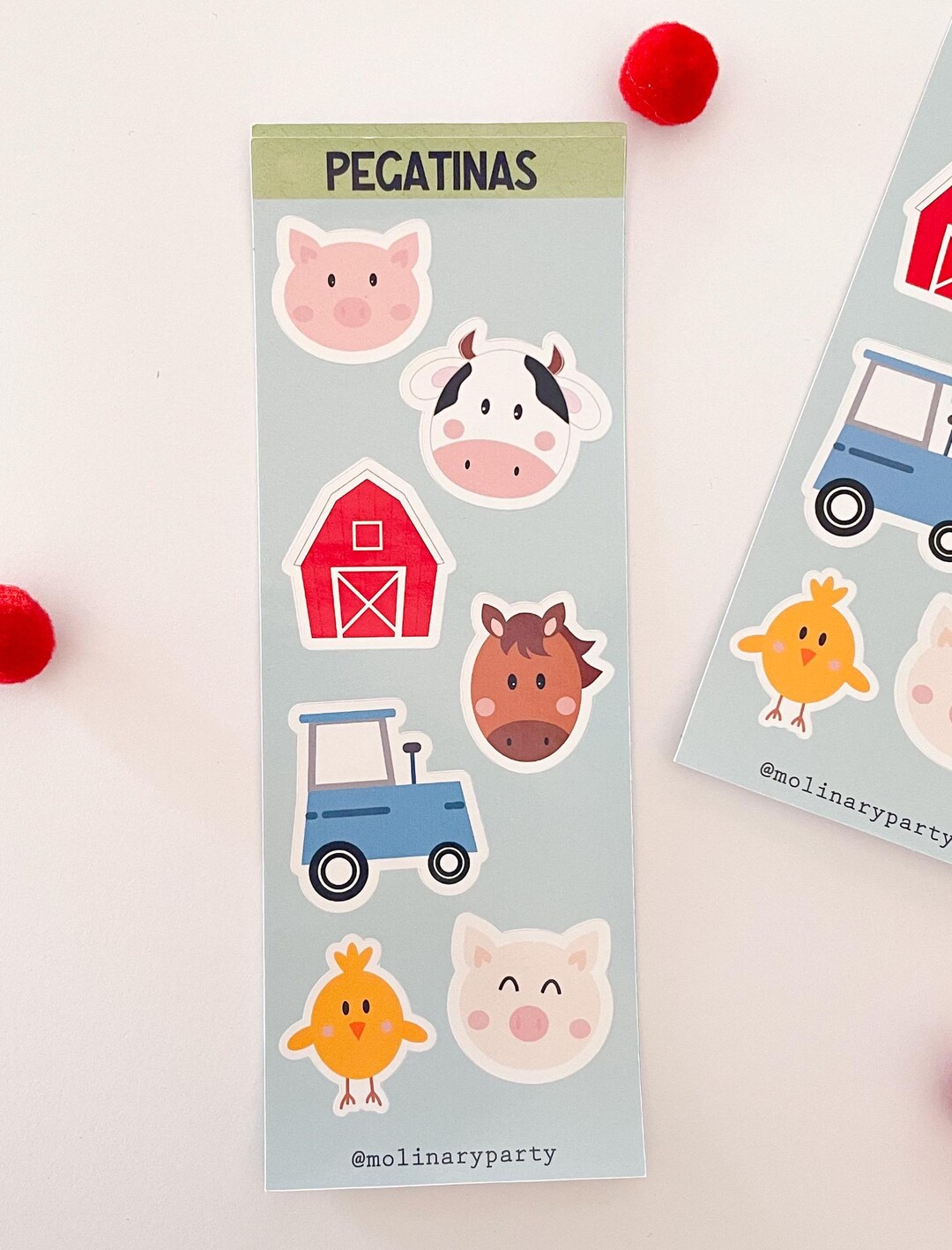 Farm Animals Stickers Sheet, Farm Animals Stickers, Farm Party Favors ...