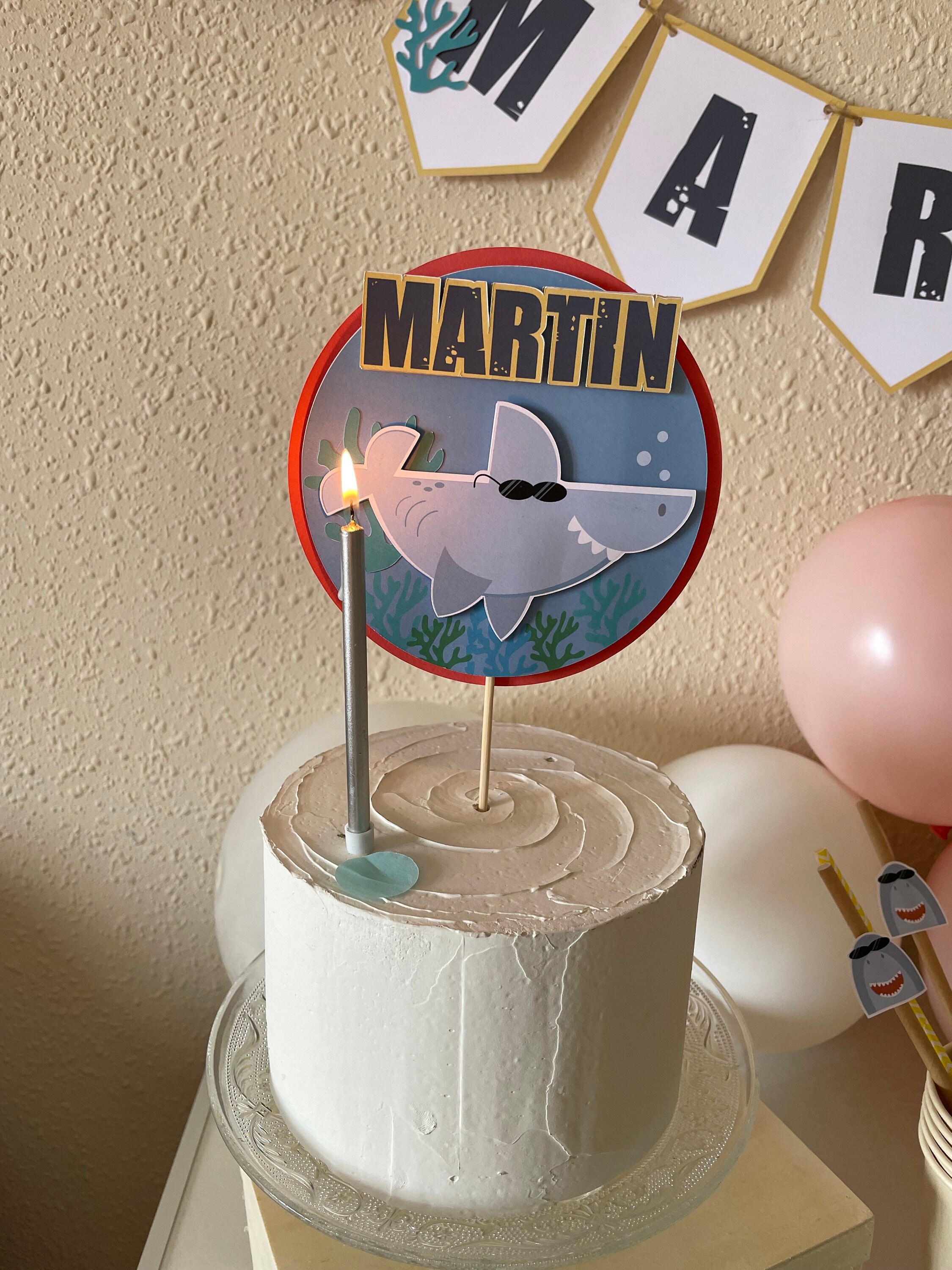 Shark Cake Topper Personalized, Shark Birthday Party Decorations, Shark ...
