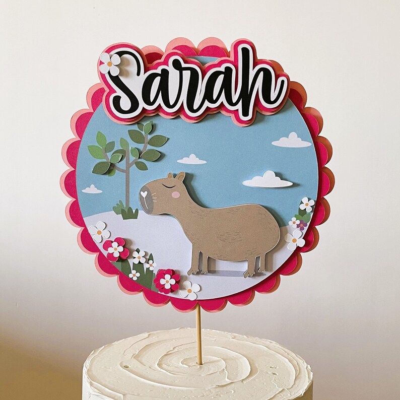 Capybara Cake Topper, Capybara Birhtday Decorations, Capybara Party ...