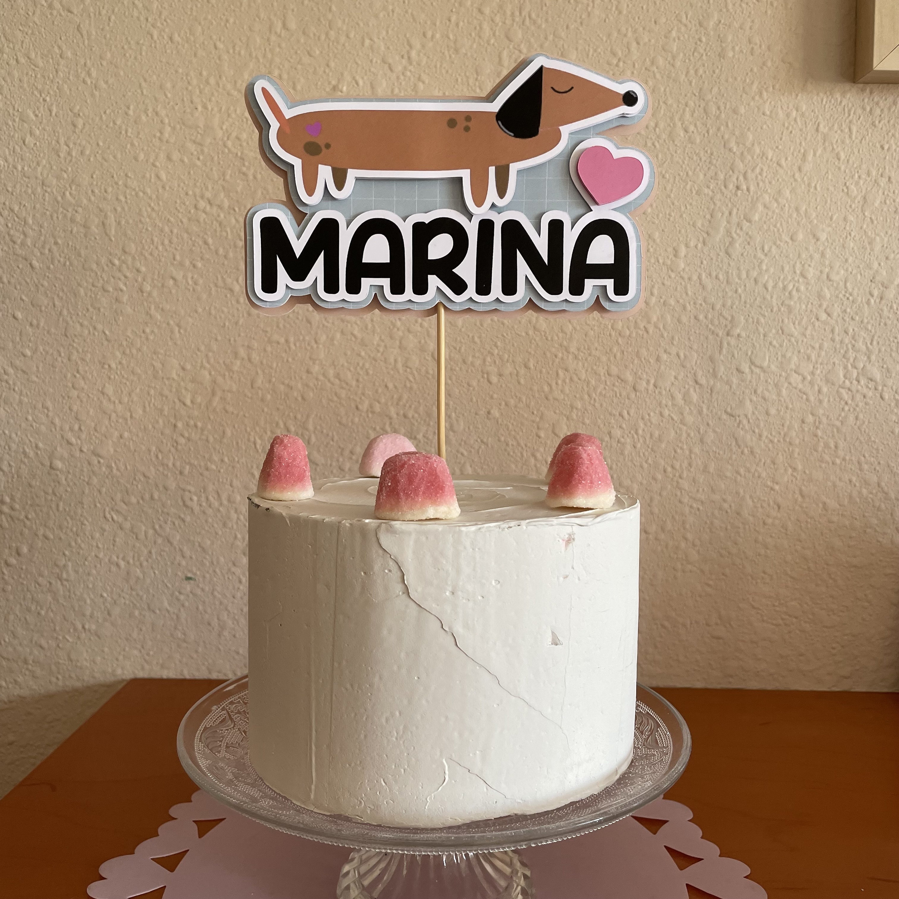Dachshund Dog Cake Topper Personalized, Dachshund Dog Theme Birthday ...