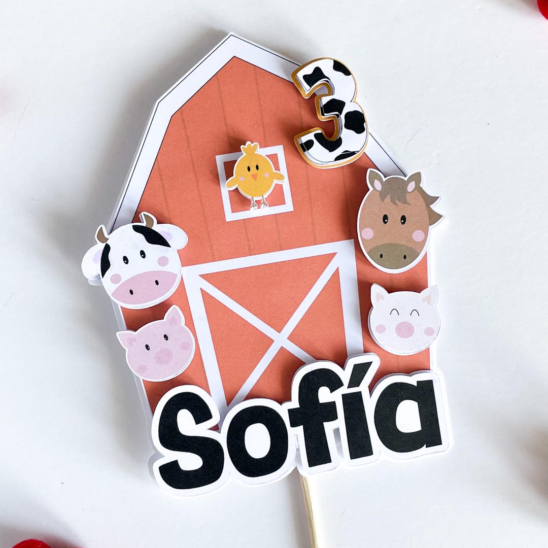 Farm Cake Topper Personalized, Farm Cake Decoration, Farm Party ...
