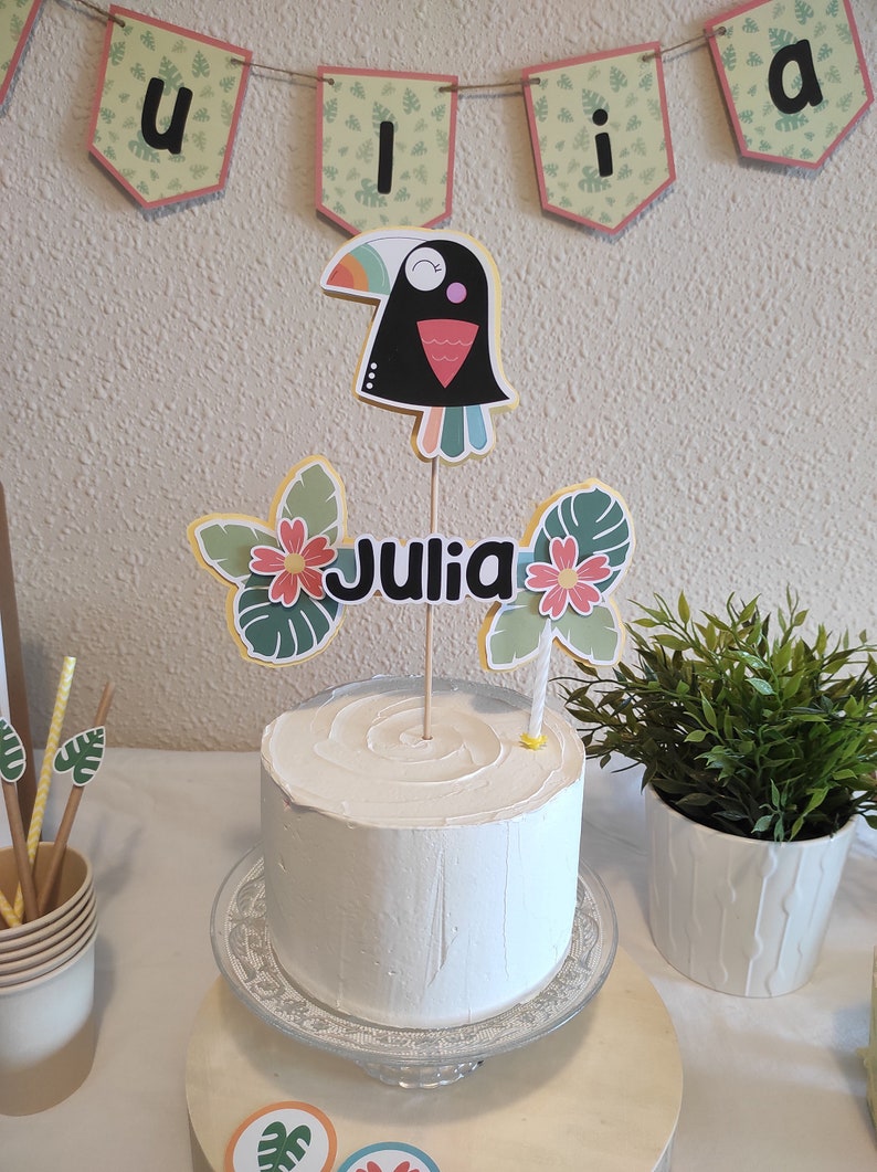 Tropical Bird Cake Topper, Tropical Party Cake Topper, Tropical Party ...