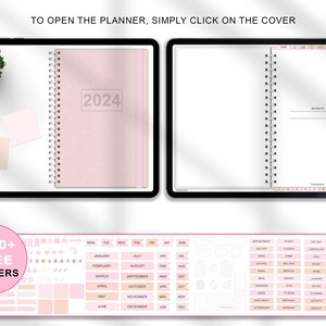 Pink Digital Planner for Ipad, Start Weekly Sunday & Monday, Daily ...