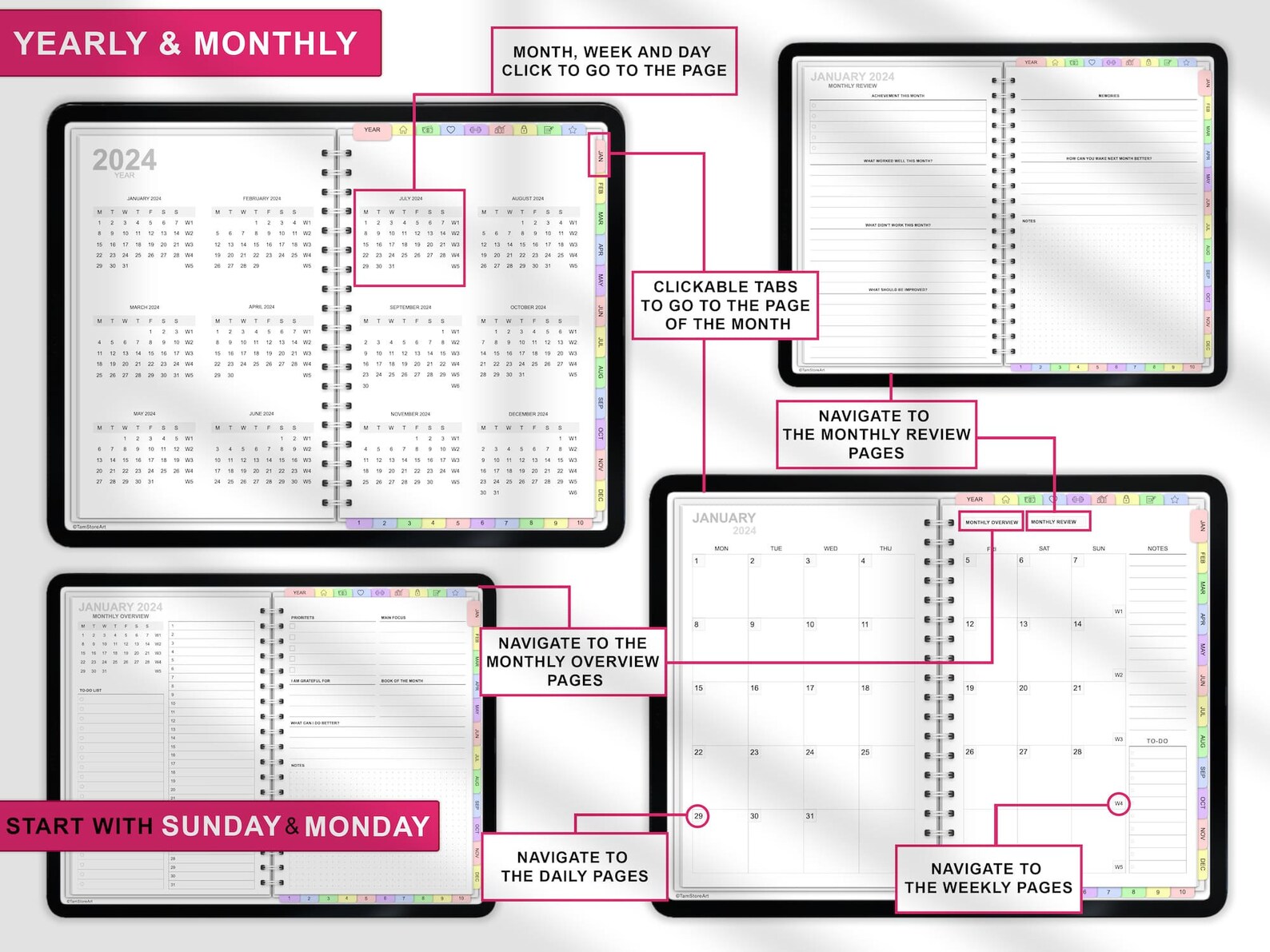 2025 Digital Planner for Ipad, Notability and Goodnotes Compatible ...