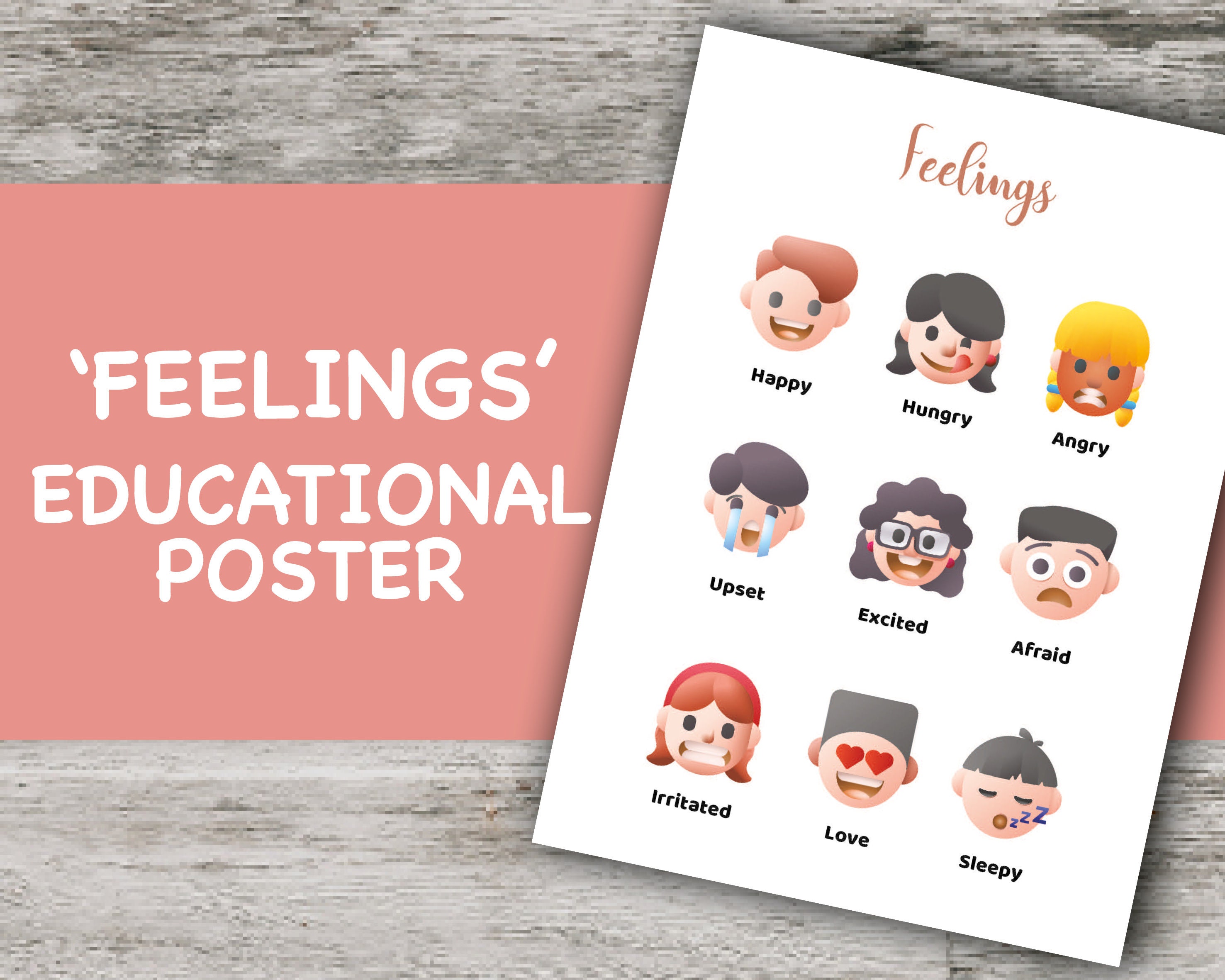 Feelings and Emotions Poster: Educational Classroom Decor (digital ...