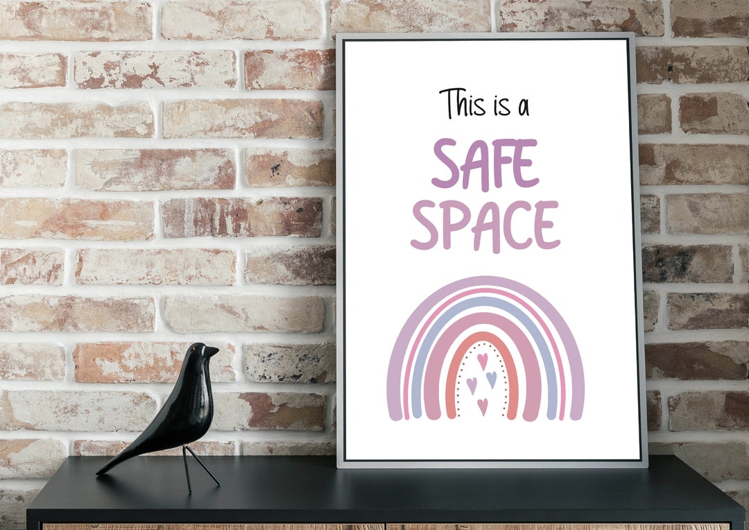 Safe Space Therapy Poster, Rainbow Wall Art (digital Download) - Etsy