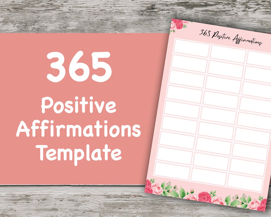 365 Affirmations Jar Digital Print Quotes Positive Affirmation Digital ...