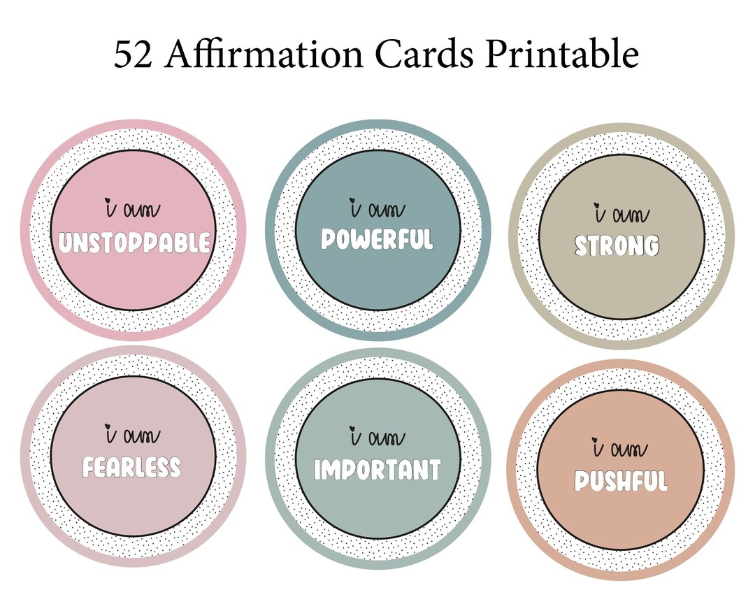Affirmations Cards Printable Digital Prints - Etsy