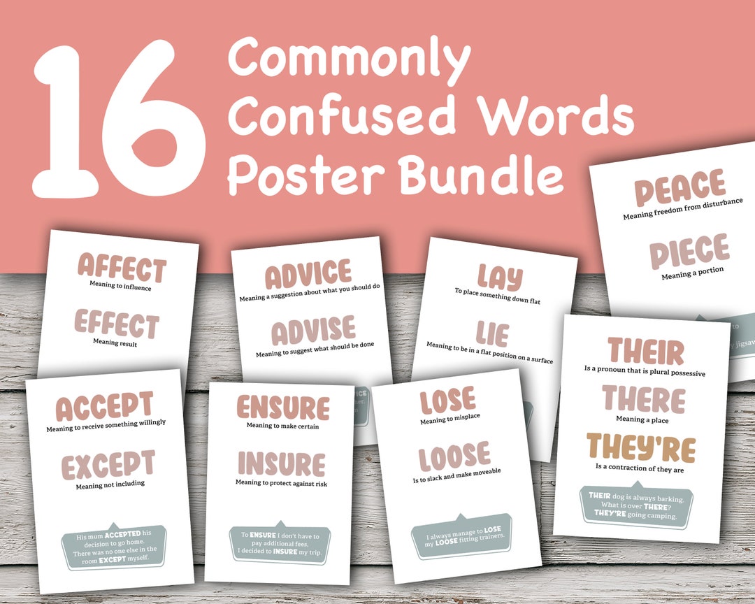 Commonly Confused Homophones Poster English Classroom Decor - Etsy
