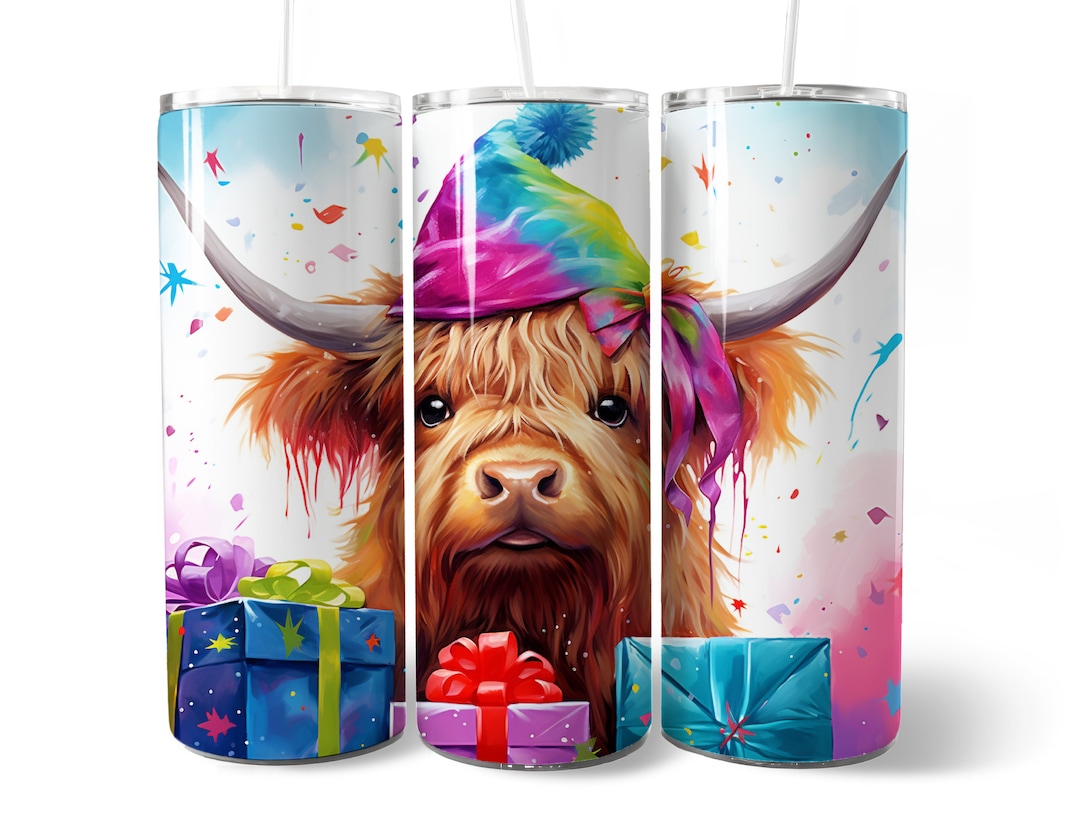 Baby Highland Cow 20 Oz Sublimation Christmas Wrap PNG for 20oz ...