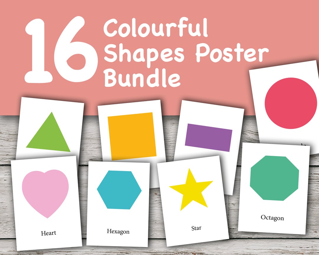 Shapes Poster Set | Colorful Nursery, Classroom Art (digital Download ...