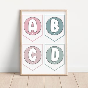 Digital Prints BOHO Bulletin Board Bunting Alphabet Posters Classroom ...