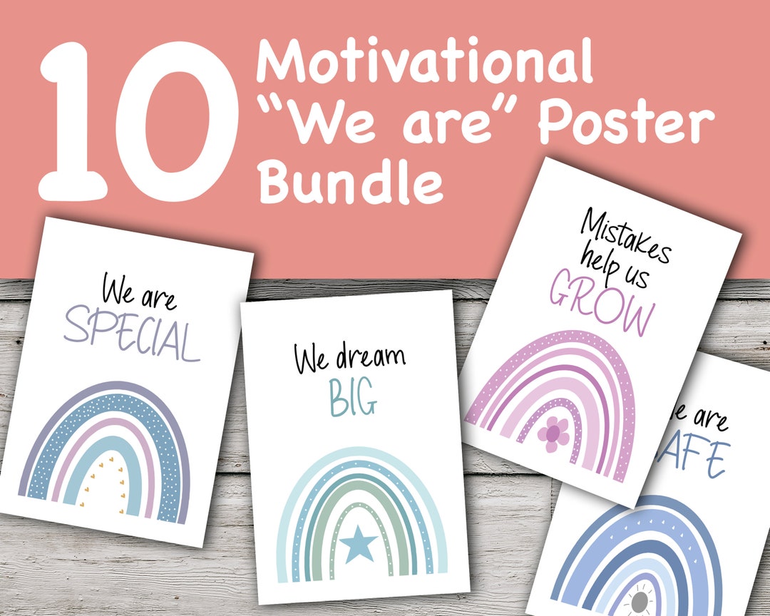 Pastel Rainbow Affirmation Posters, Kids Room Decor (digital Download ...