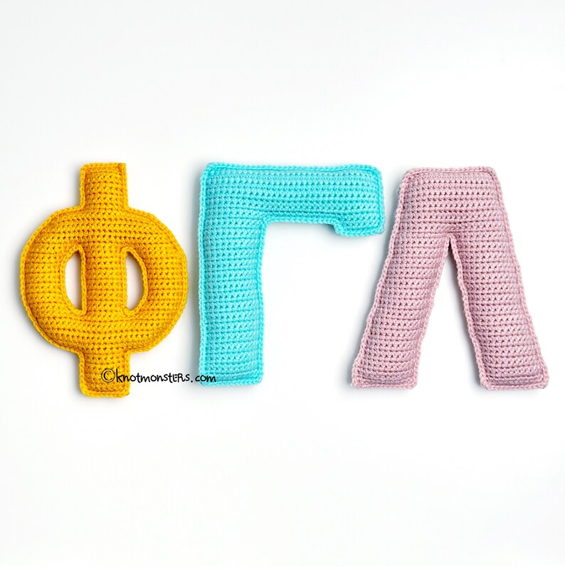 25 Greek Letters Crochet Pattern Bundle! EBOOK PDF Knotmonsters ...