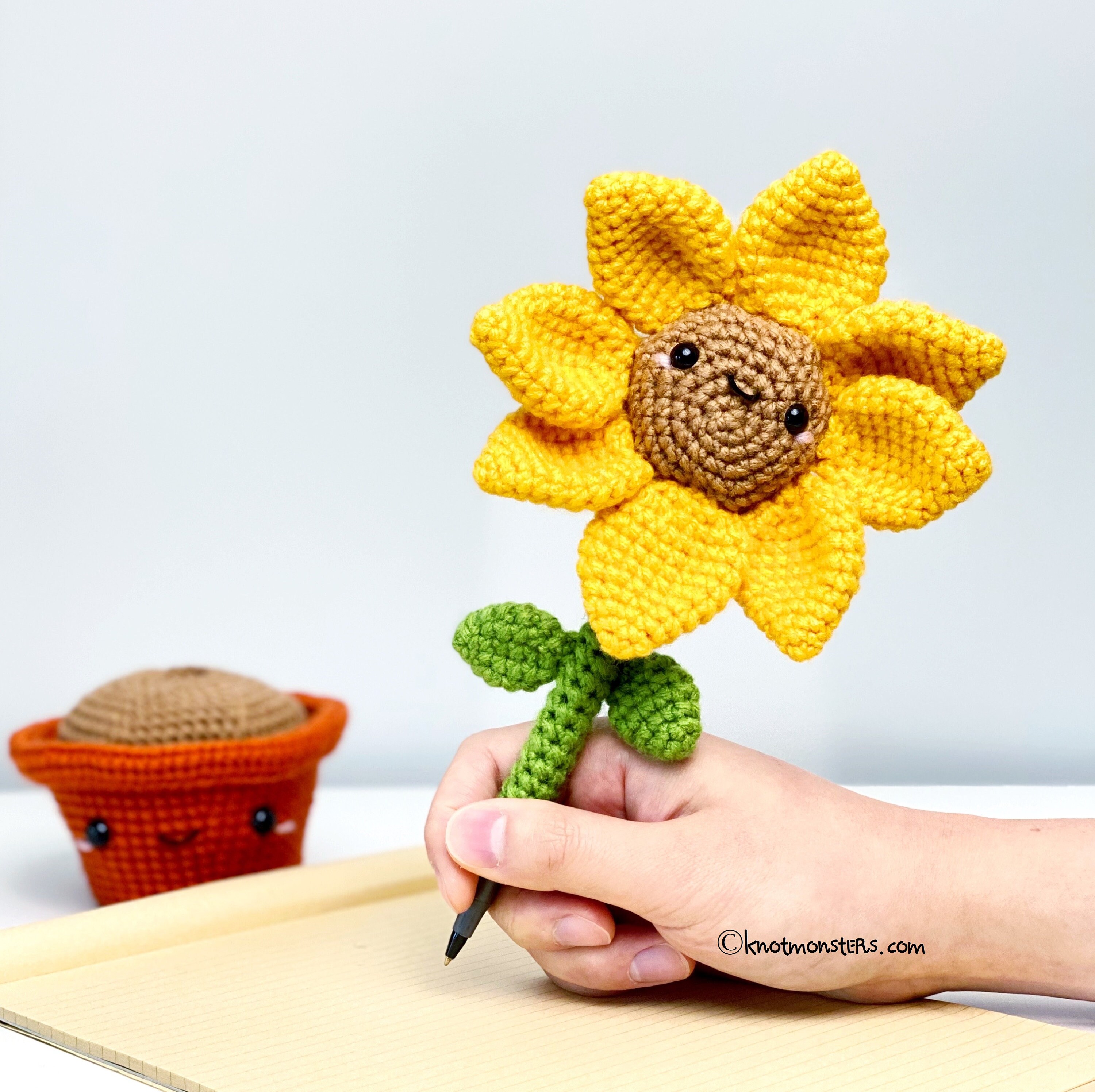 Sunflower Flower Pen Crochet PATTERN ONLY PDF Instant Download ...