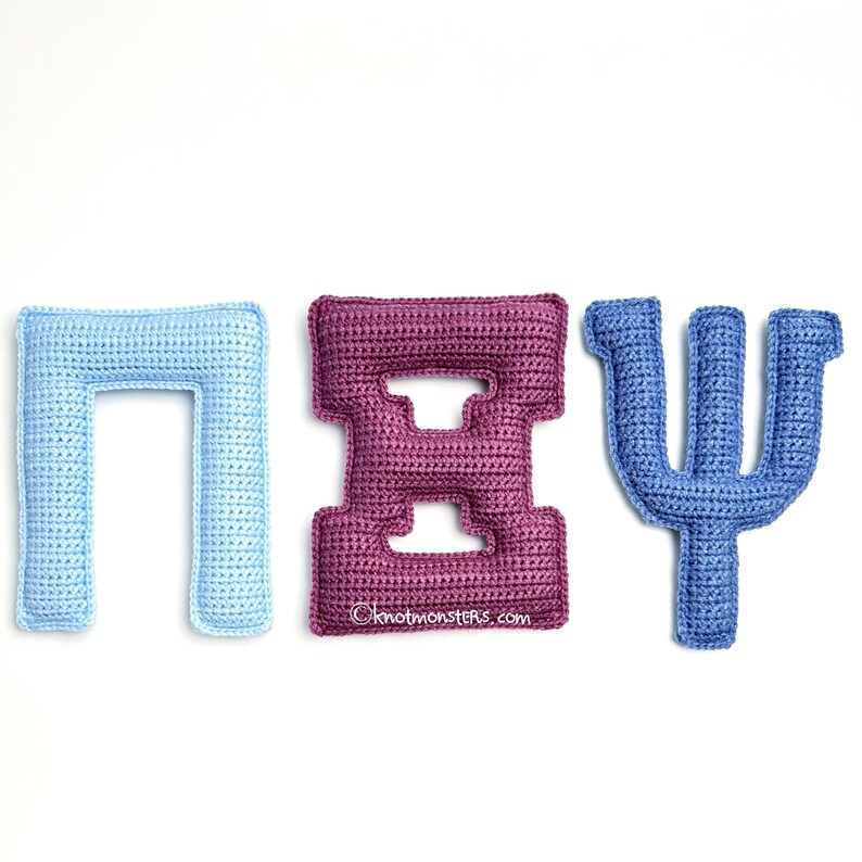 25 Greek Letters Crochet Pattern Bundle! EBOOK PDF Knotmonsters ...