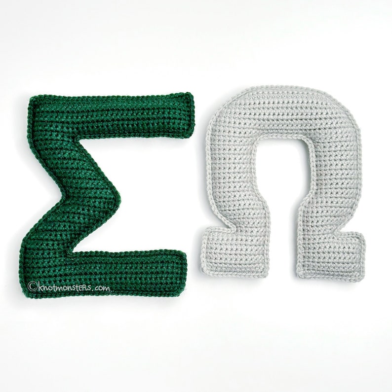 25 Greek Letters Crochet Pattern Bundle! EBOOK PDF Knotmonsters ...