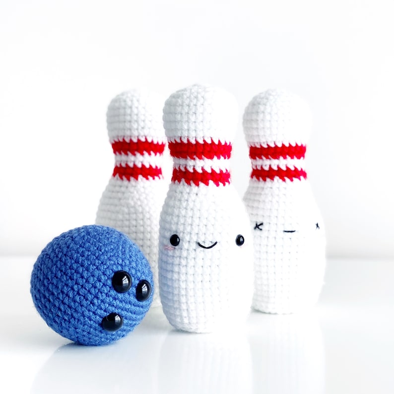 Bowling Pins & Ball Crochet PATTERN ONLY Pdf DOWNLOAD! Amigurumi ...