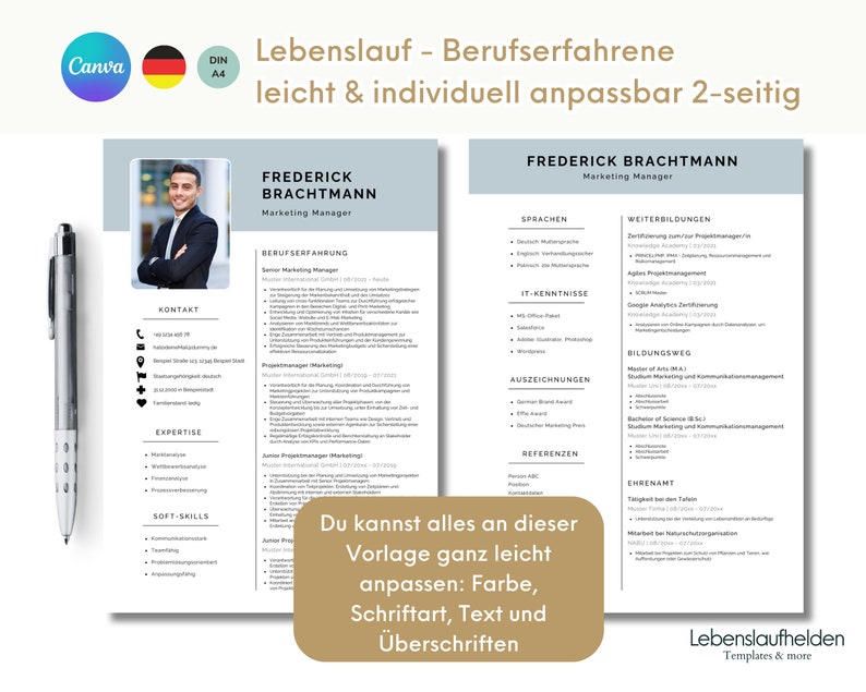 Resume Template, Application Templates German Cover Sheet Tabular ...