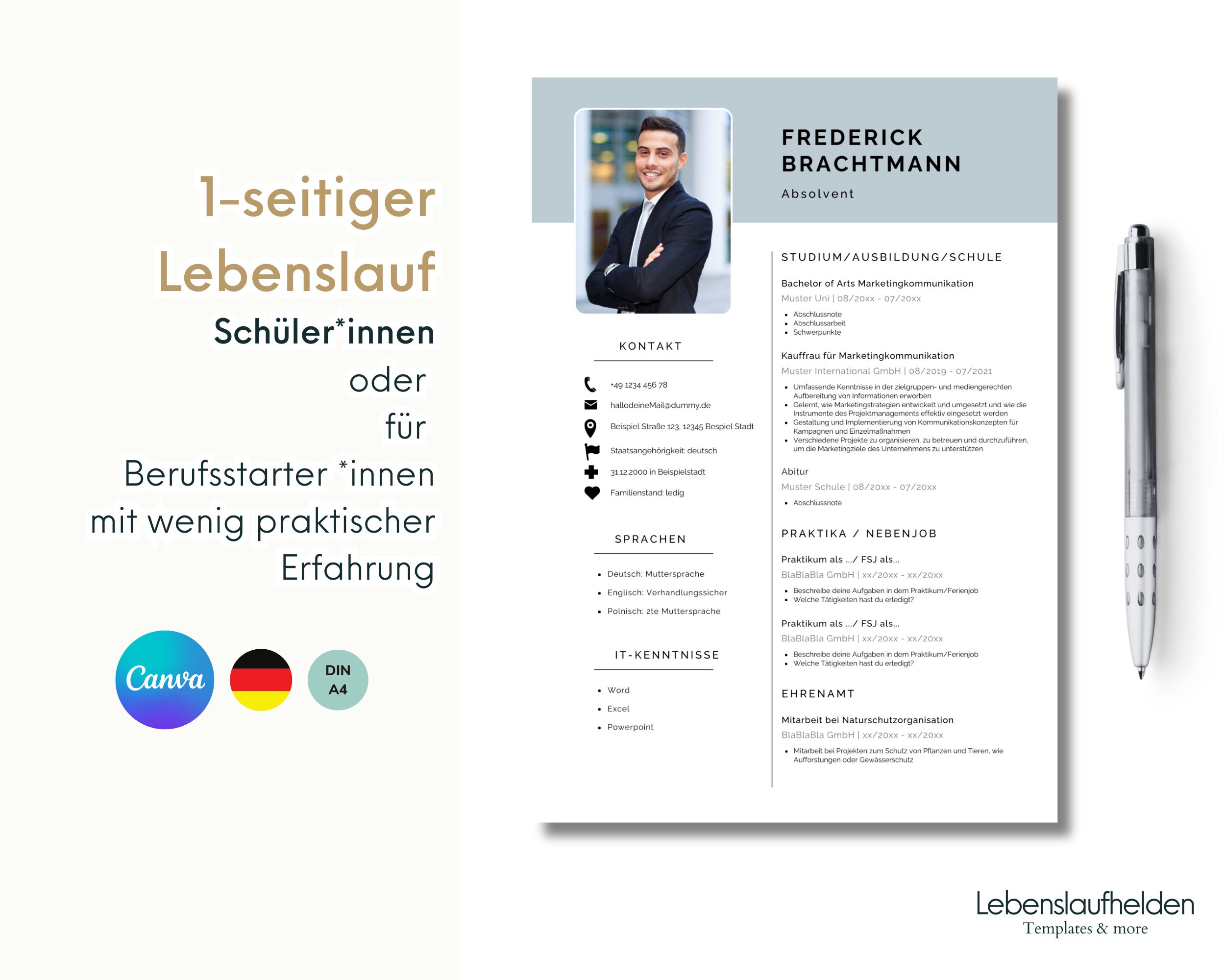 Resume Template, Application Templates German Cover Sheet Tabular ...