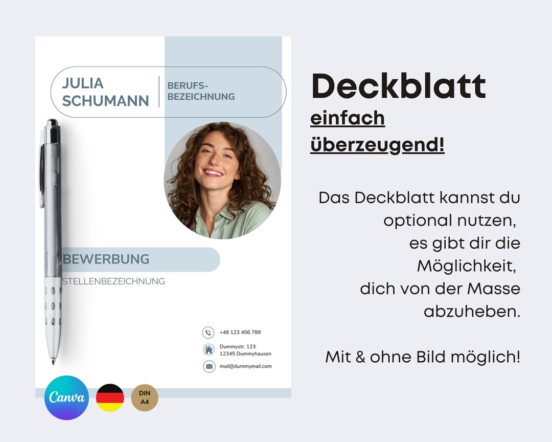 Application Templates German Tabular CV Template Cover Sheet ...