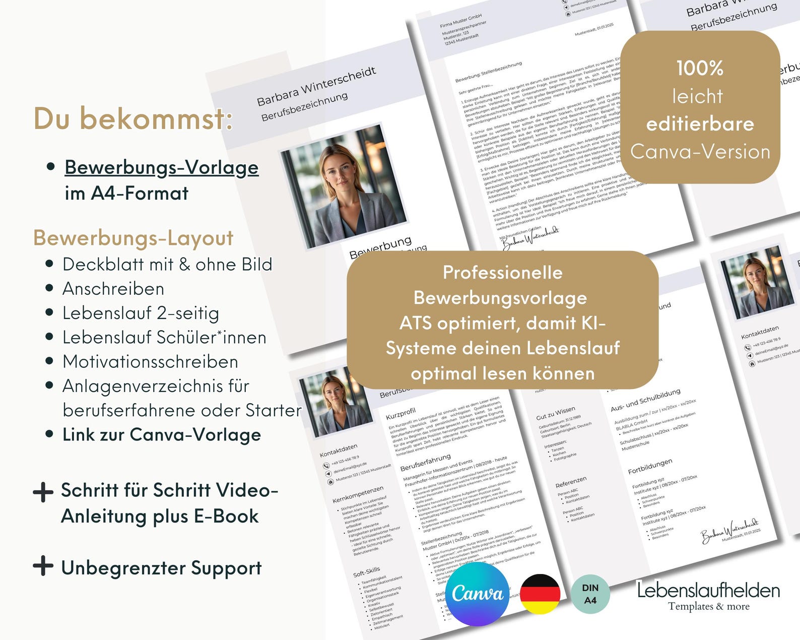 Application Template German CV Template Tabular Application Folder ...