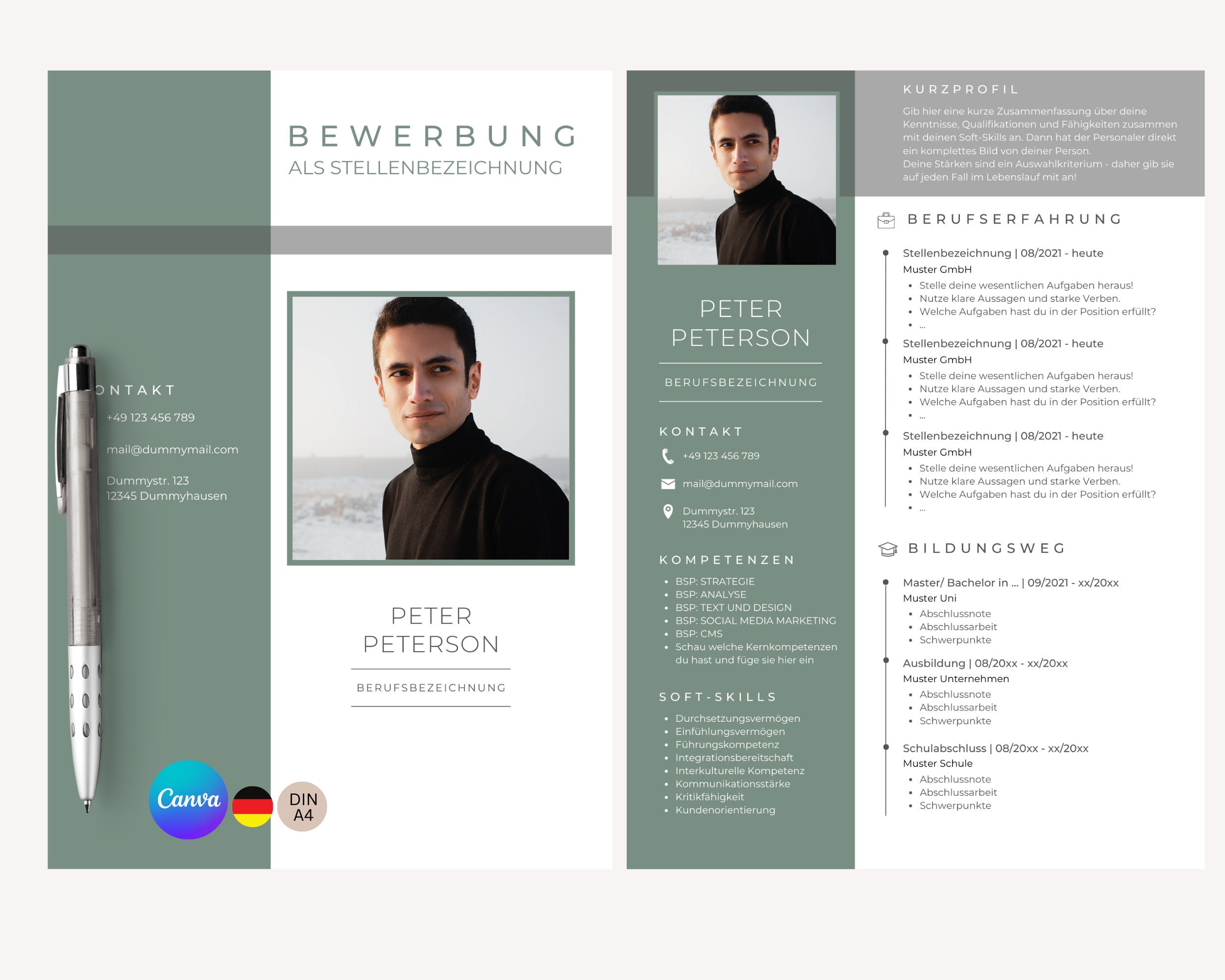 Application and CV Template German CV in Tabular Form Cover Letter ...
