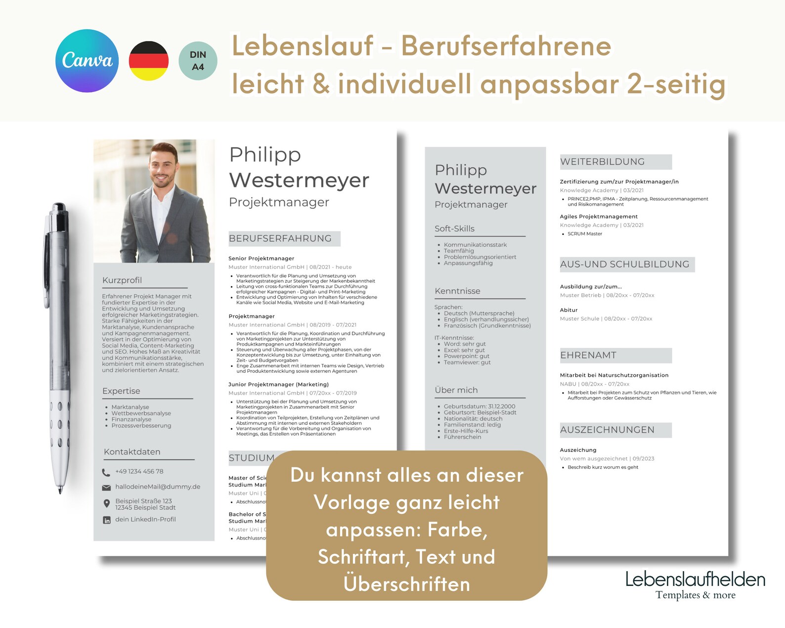 Professional Application Template CV Template Tabular Modern Creative ...