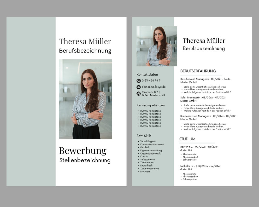 Application Template German, Resume Template, CV, Tabular Resume ...