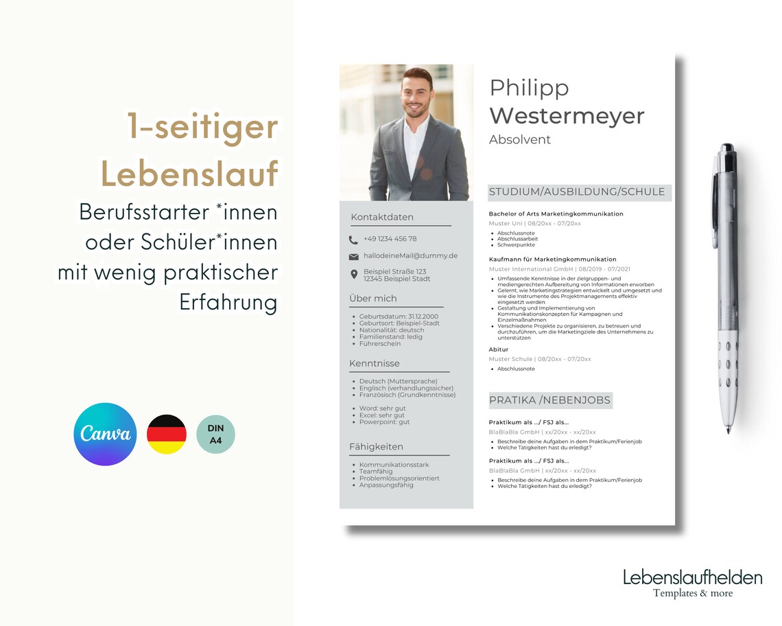 Professional Application Template CV Template Tabular Modern Creative ...