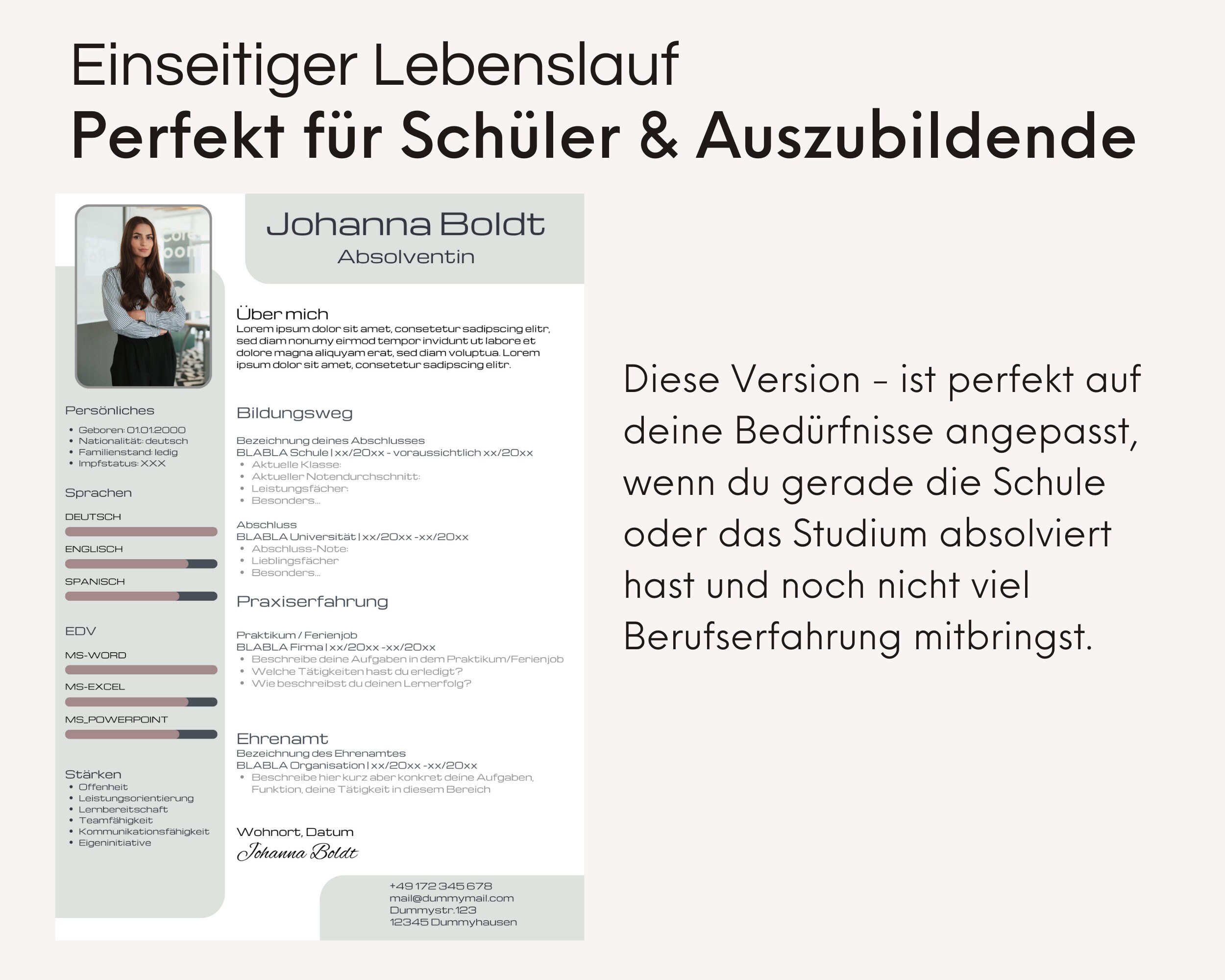 Complete Application Template German CV Template CV in - Etsy UK
