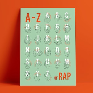 A-Z of Rap Hip Hop Music Alphabet Wall Print Poster Illustration ...