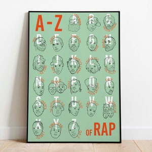 A-Z of Rap Hip Hop Music Alphabet Wall Print Poster Illustration ...