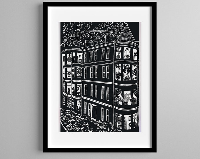 Glasgow Tenement Prints Piece Oot Window Painting - Etsy