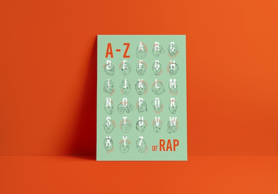 A-Z of Rap Hip Hop Music Alphabet Wall Print Poster | Etsy