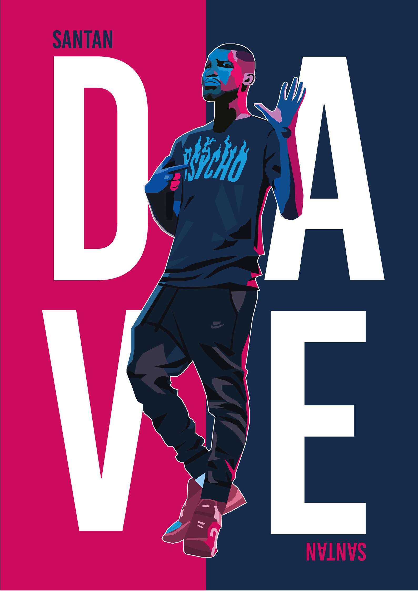 Santan Dave the Rapper Psychodrama Music UK Rap Hip Hop A4 A3 - Etsy