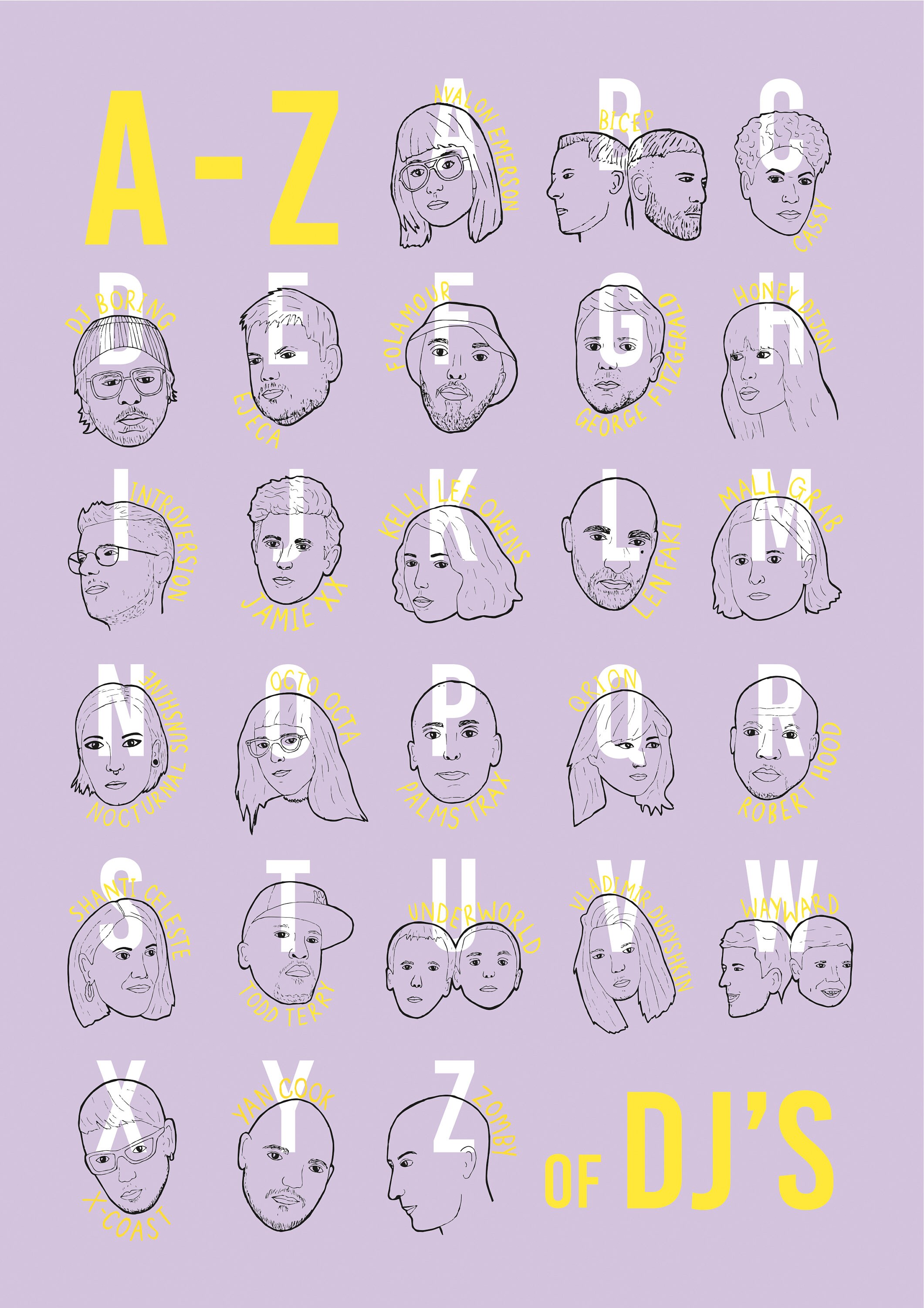 A-Z of DJ's Alphabet Dance Electronic Club Music | Etsy