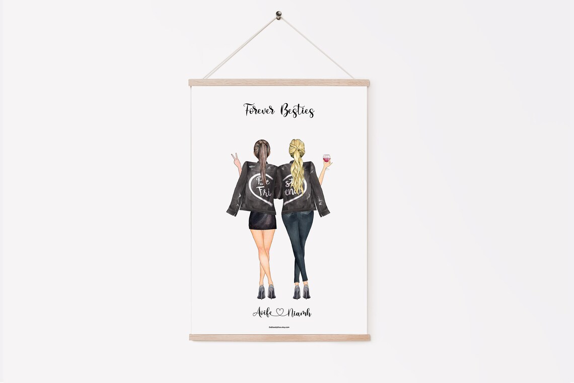 Forever Besties! Personalised Poster, Girls Night Out Poster, Best ...