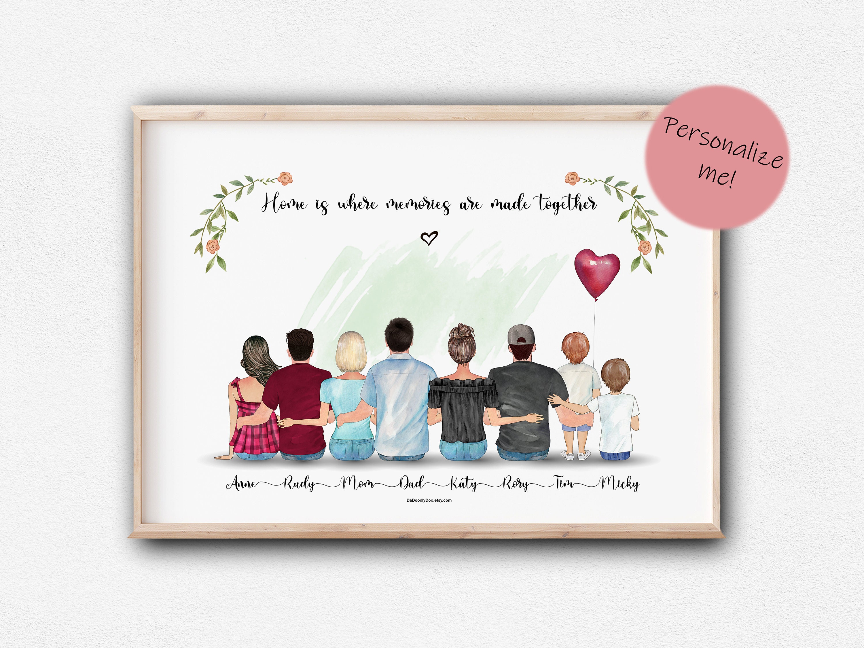 All Together Family Print Customise Your Characters Custom - Etsy
