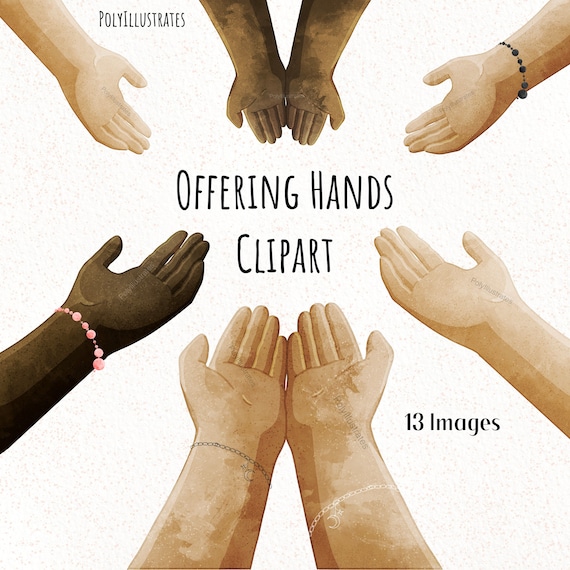 Offering Hands Clipart Helping Hand Illustration Human Arms - Etsy