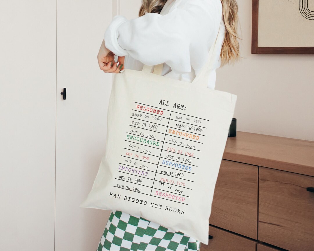 I'm With the Banned Tote Bag Freadom I Read Banned Books Tote Ban ...